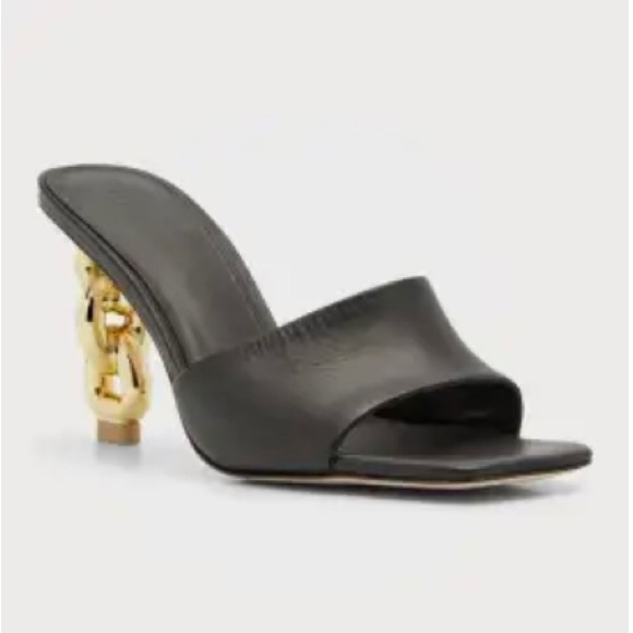 cult gaia | Shoes | Misha Chain Leather Slide Sandalsblack Size 4 ...
